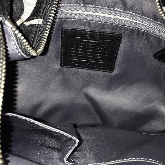 Coach | Bags | Coach Purse Black And Silver Signature | Poshmark
